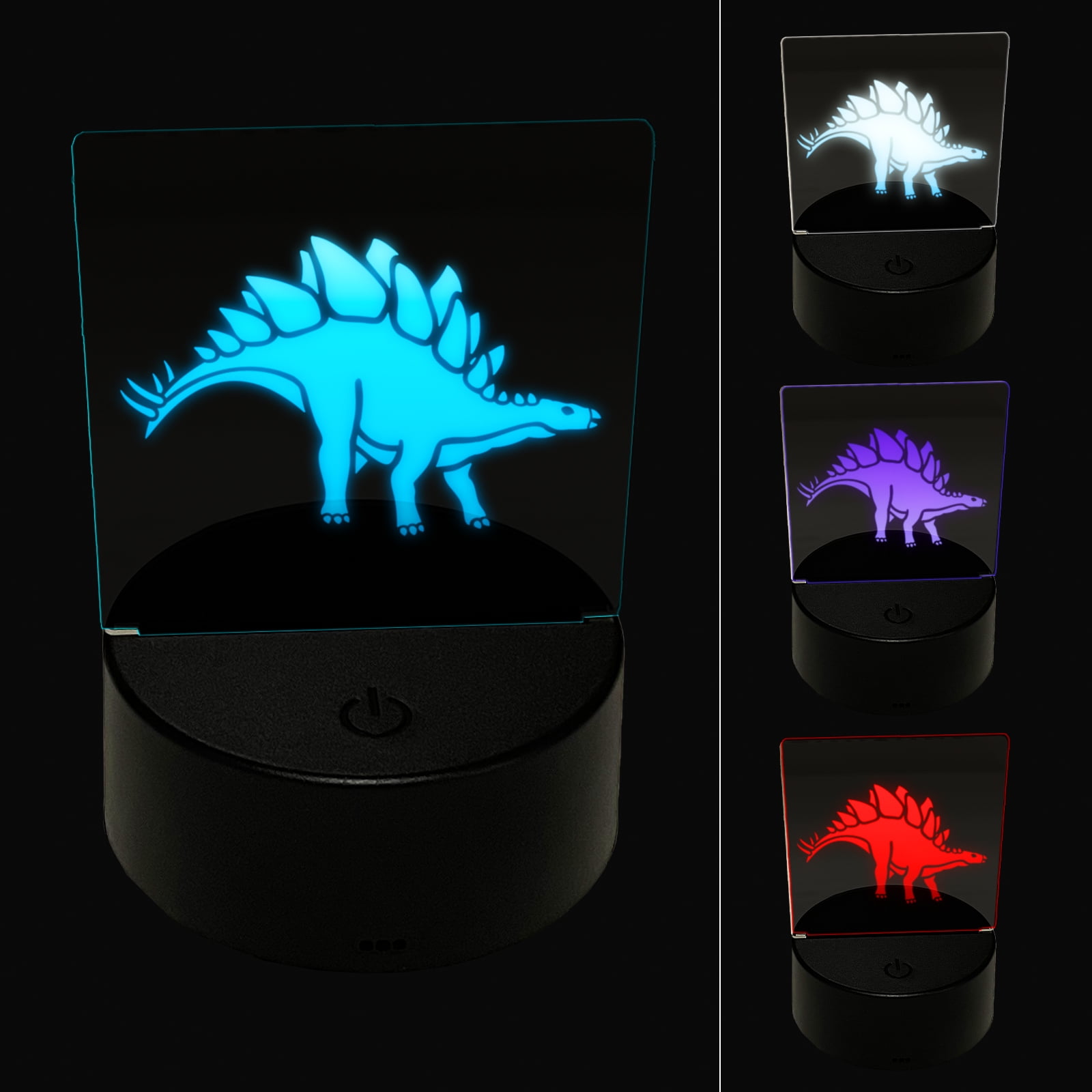 Stegosaurus Dinosaur LED Night Light Sign 3D Illusion Desk Nightstand ...