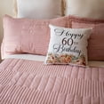 3drose, Happy 60th Birthday with Peach Flowers, 16x16 inch Pillow Case ...