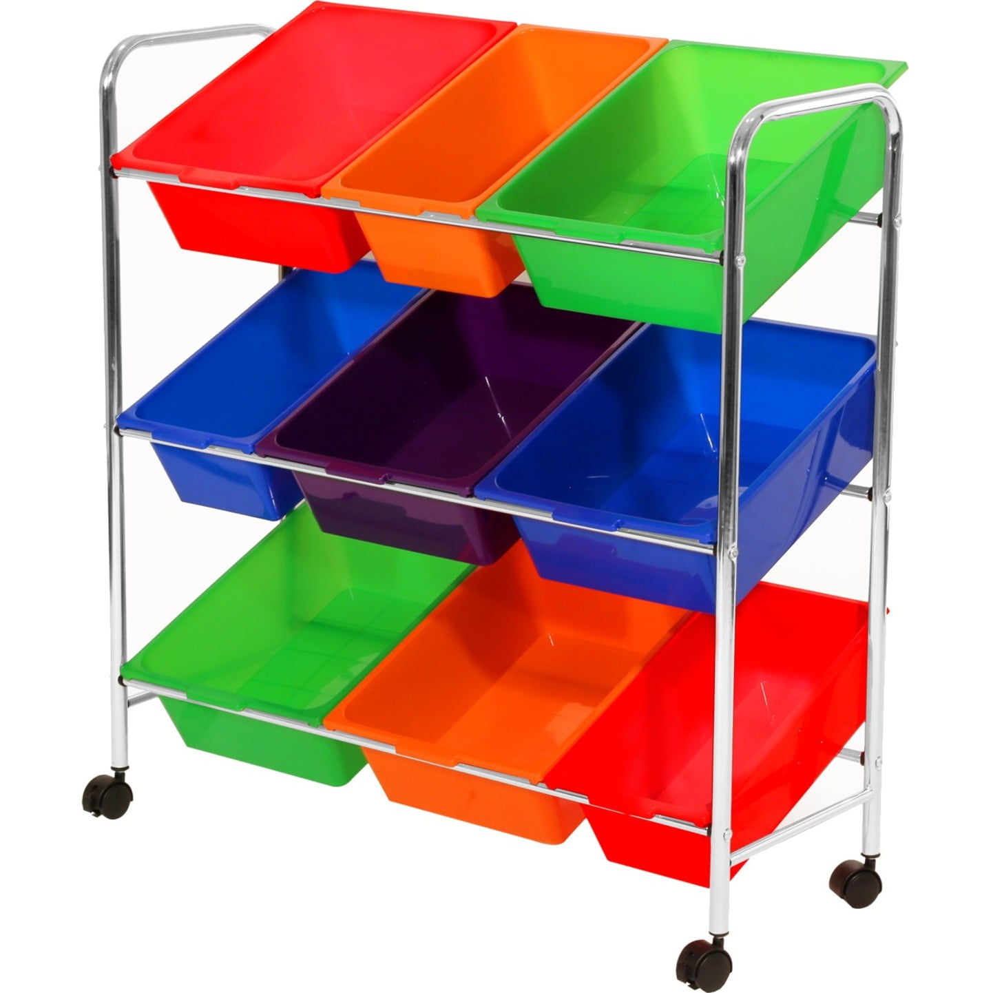 Seville Classics Children 9-Bins Toy Plastic and Metal Organizing Rack ...