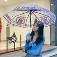 Kawaii Anime Hello Kitty Sanrioed Umbrella Cinnamoroll Fold Printing ...