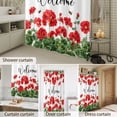 Bathroom Shower Curtain Summer Countryside Red Flowers Waterproof ...