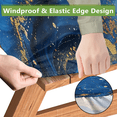 ADECORIVY Blue Gold Marble Picnic Table Cover with Bench Covers ...