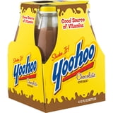 Yoo-Hoo Chocolate Drink 12 fl oz 4 Pack Glass Bottles Rich Chocolate ...