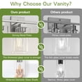 Brush Nickel Bathroom Vanity Light - 3 Fixture Square Design & Ul ...