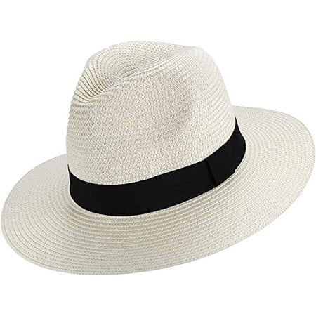 Blanc-Chapeau de Soleil - Floppy Chapeau de Paille Femme Homme Chapeau ...
