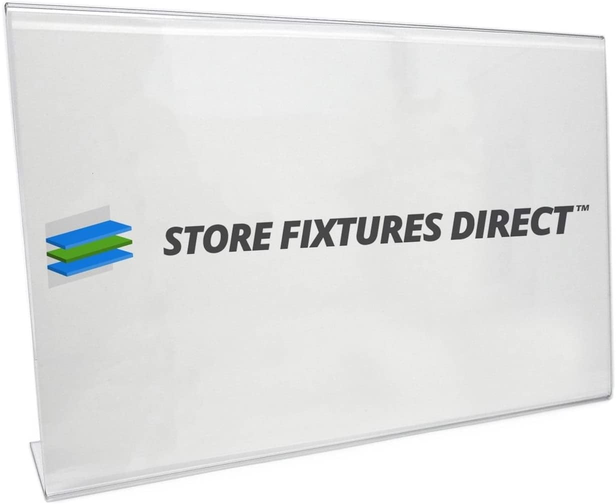 Large Horizontal Slanted L Shaped Acrylic Counter Top Sign & Card ...