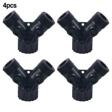 4Pcs 3/4\\\" Double 2-Way Tap Water Valves Garden Connector Adaptor ...