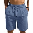 DayScoop Solid Color Shorts for Men Summer Bottoms Fashion Casual Linen ...