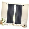 ANYWAY.GO Dark Grey Back Tab Linen Blend Sheer Curtains Room 36x45 Inch ...