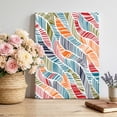 Abstract Stripes Canvas Wall Art for Living Room, Red Orange Blue ...