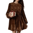Aellinatey Women's A-line velvet lace bodysuit with pleated skirt ...