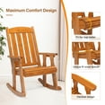 Ktaxon Classic Outdoor Rocking Chair, Ergonomic Single High Back Wooden ...
