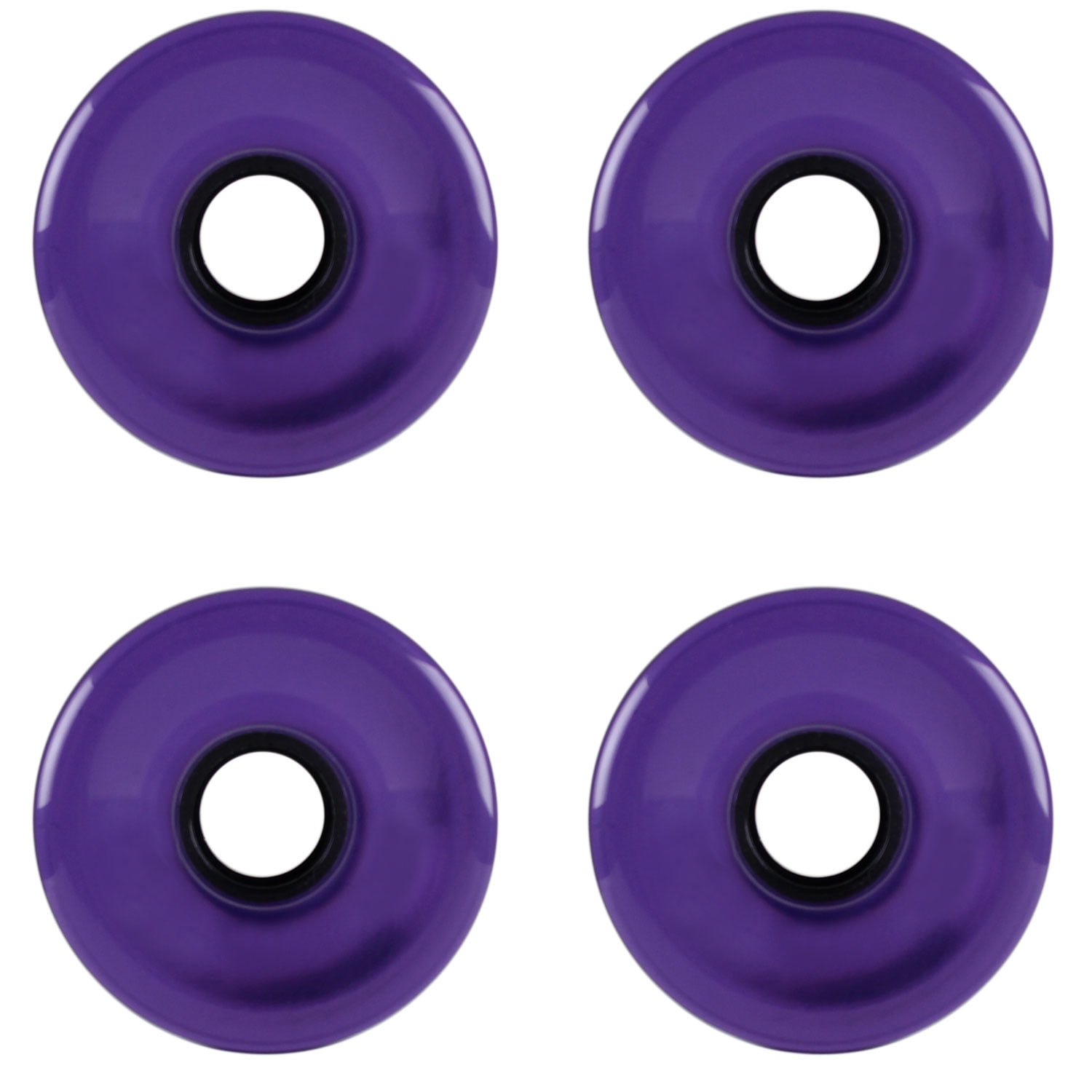 76mm 78a Offset Hub TRANSLUCENT Purple Longboard Wheels - Walmart.com