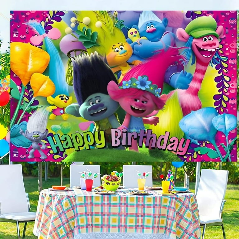 Trolls Birthday Party Backdrop Trolls Birthday Party Supplies | Trolls