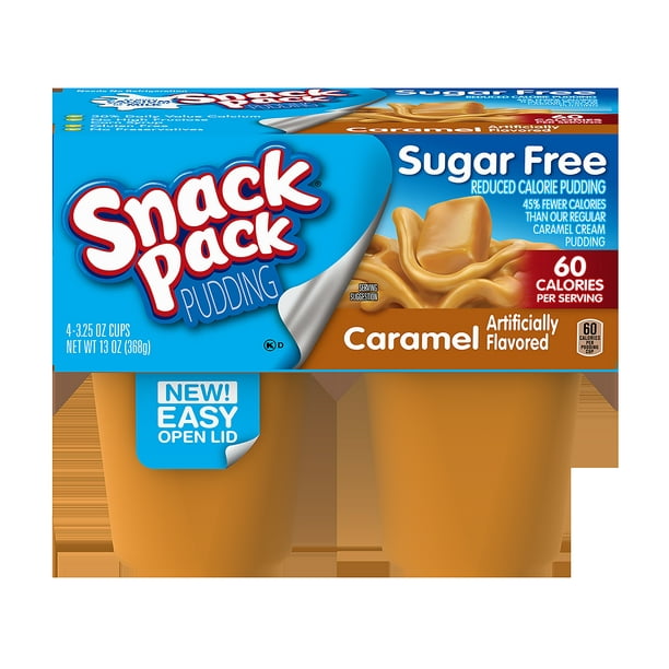 Snack Pack Sugar Free Caramel Pudding, 3.25 Oz., 4-Count - Walmart.com