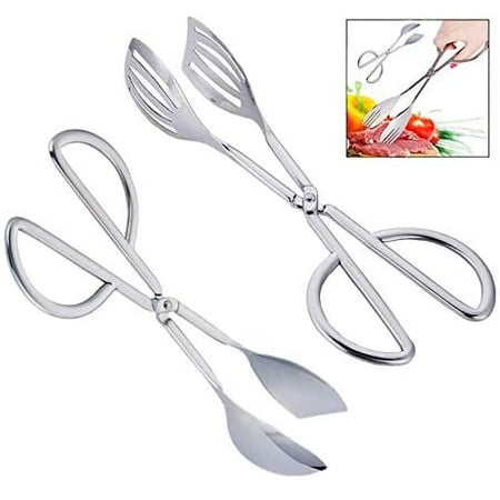 2 Pc Stainle Steel BBQ Kitchen Cooking Tong Bread Tong Cookie Cake Clip ...