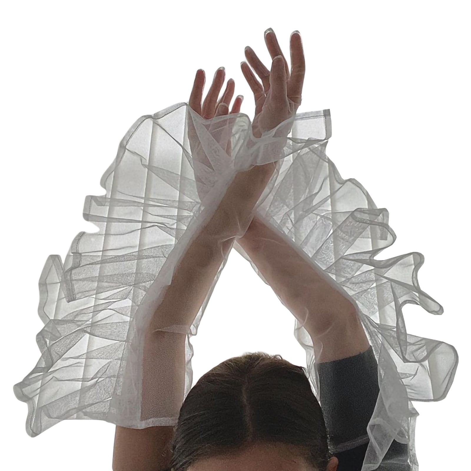 Multitrust Bridal Gloves Lace Mesh Translucent Design High Stretch ...