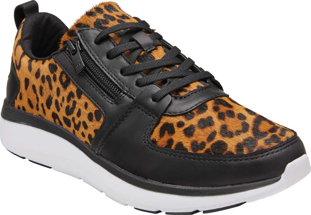 Women's Vionic Remi Sneaker Tan Leopard Textile/Suede 6 M - Walmart.com