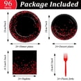 96 Pcs Black and Red Party Plates and Napkins Party Supplies Red Dot on ...