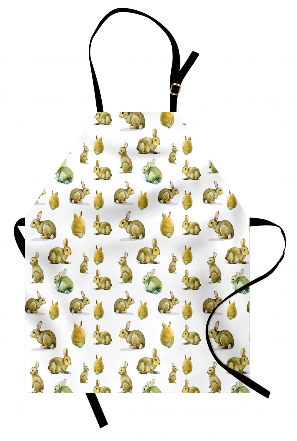Watercolor Apron Cute Furry Rabbit Bunny Pattern Easter Animals ...