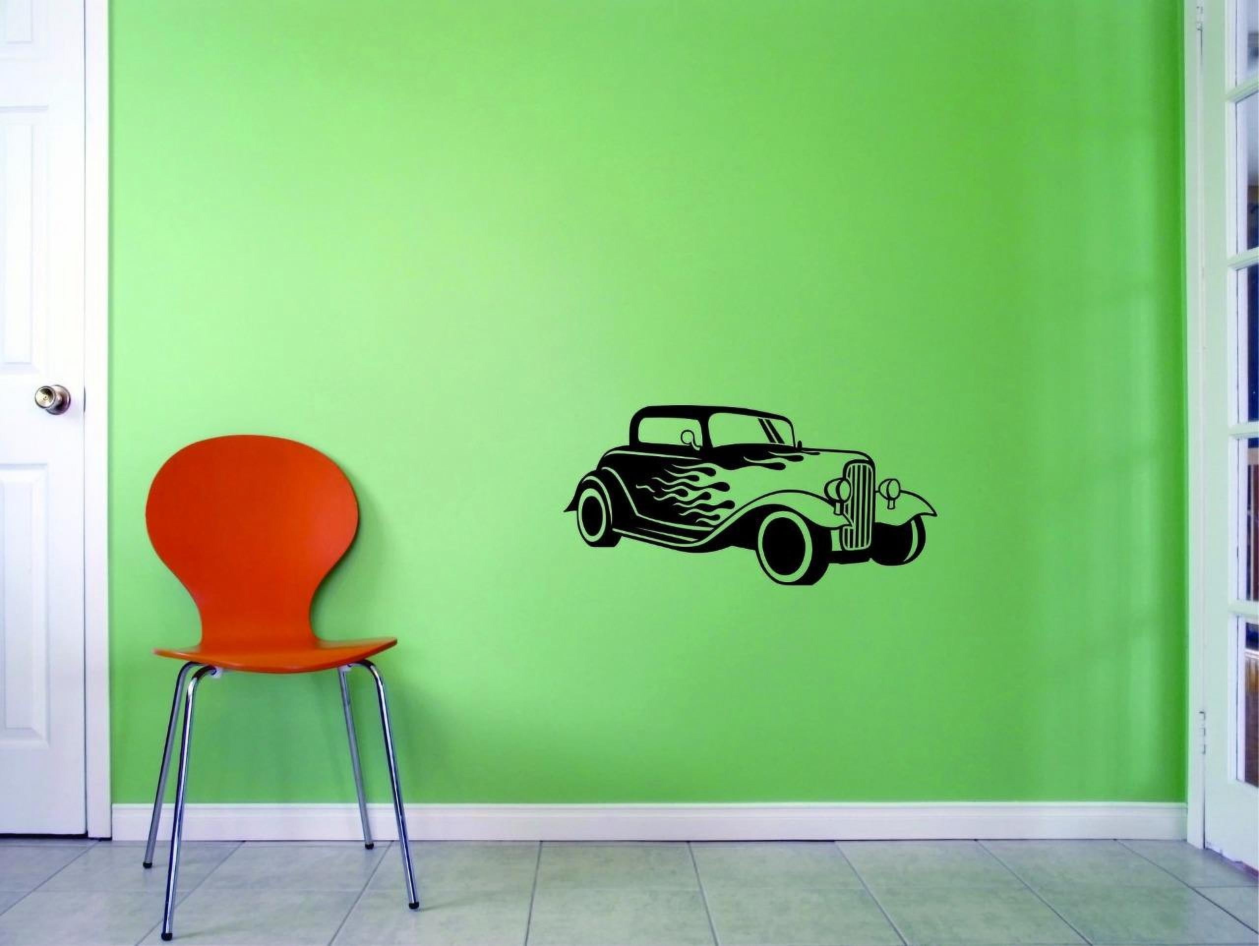 Custom Decals Hot Rod Wall Art Size: 14 X 28 Inches Color: Black ...