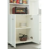 BasicwiseKitchen Pantry Storage Cabinet with Doors and Shelves, White ...