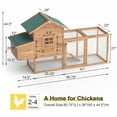 Gojooasis Wooden Chicken Coop, 80in Large Chicken Run with Pull Out ...