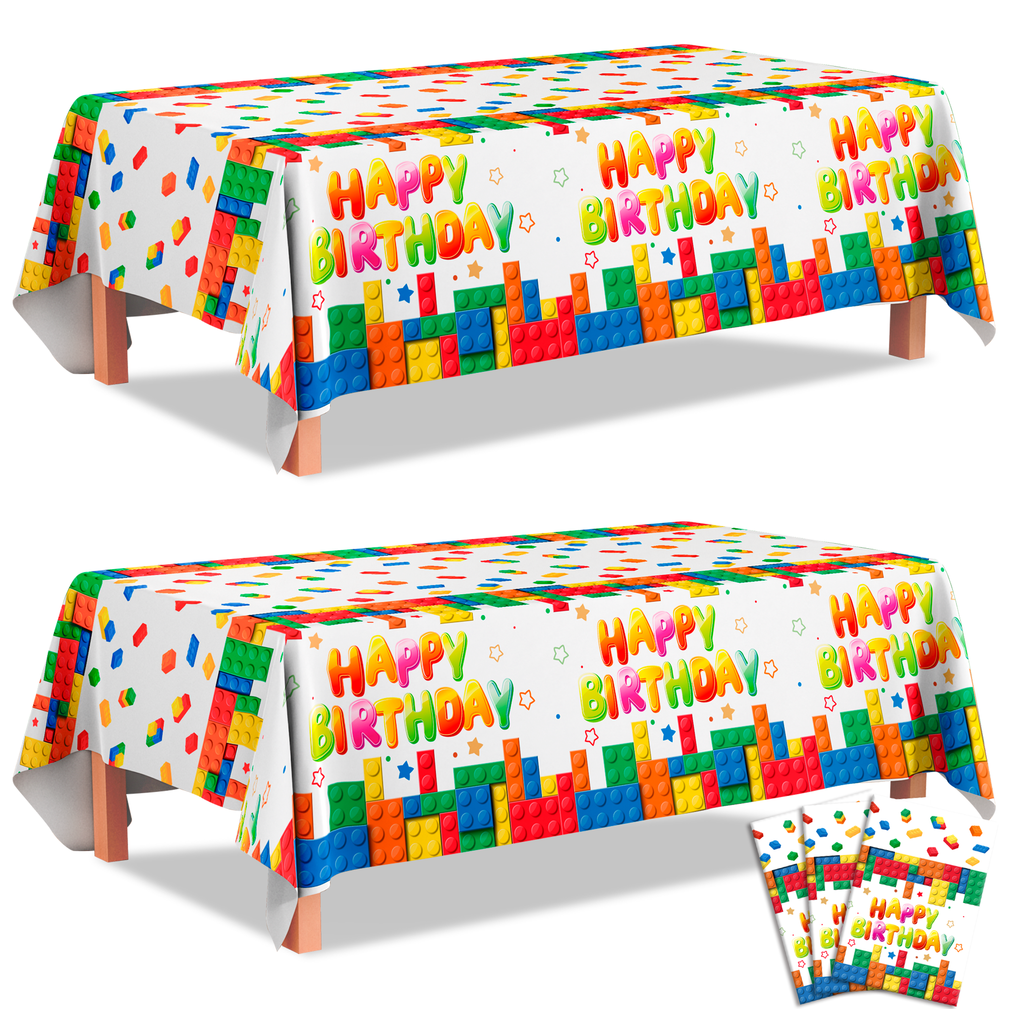 Click here for Elifjoydeco Building Block Party Tablecloths  3pcs... prices