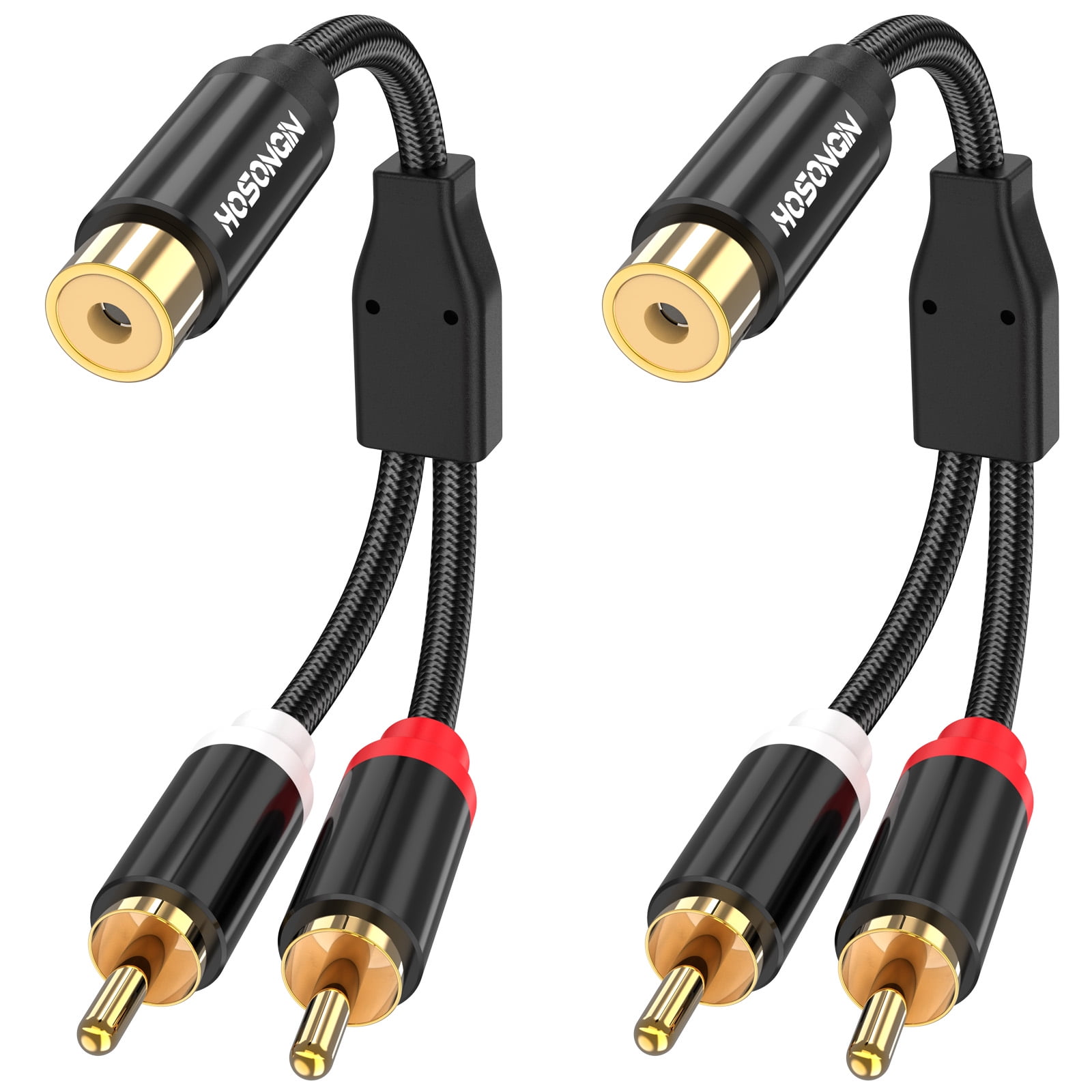 RCA Splitter 1 Female to 2 Male, HOSONGIN RCA Y Adapter Splitter Cable ...