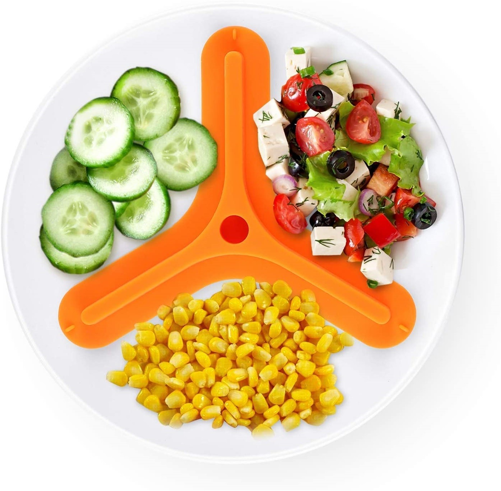 Agiferg Silicone Divider 3 Divided Food Plate Separator Safe Food ...