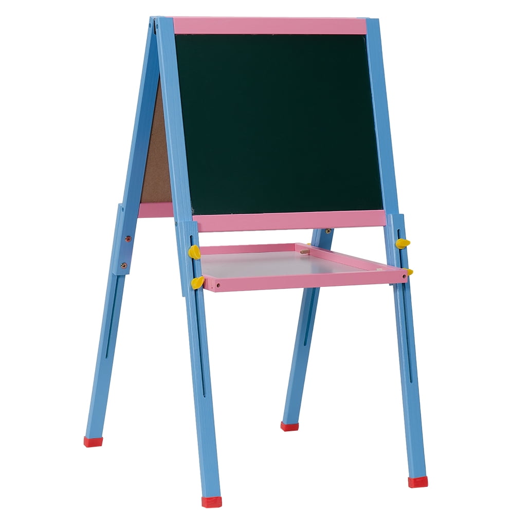 GoDecor Height Adjustable Kids Easel, Dry Erase Board & Chalkboard ...