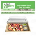 EcoQuality Medium Compostable Sushi Trays with Lids - Natural Sugarcane Bagasse Take Out Sushi ...