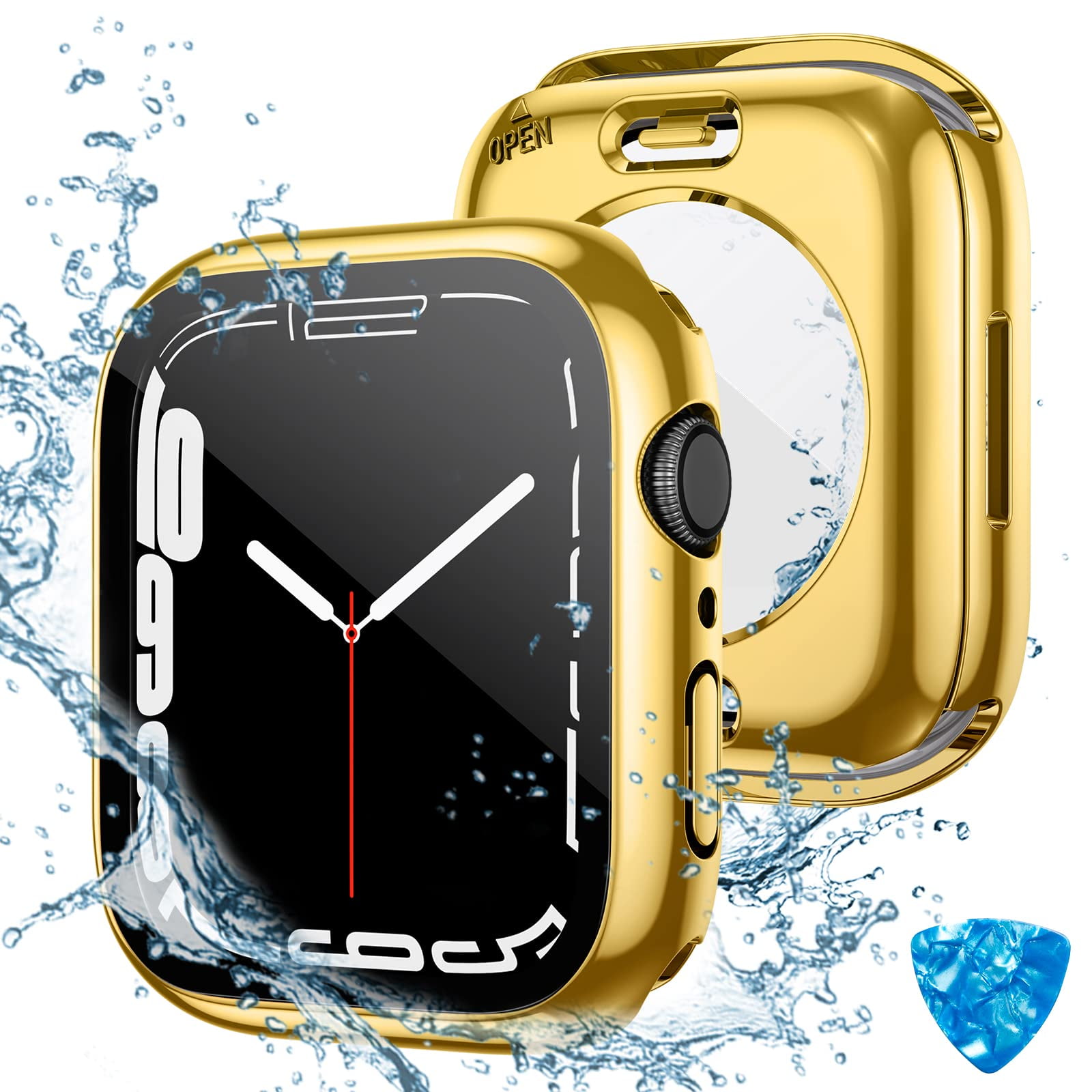 (2 in 1) for Waterproof Apple Watch Screen Protector Case Series 8 7 ...