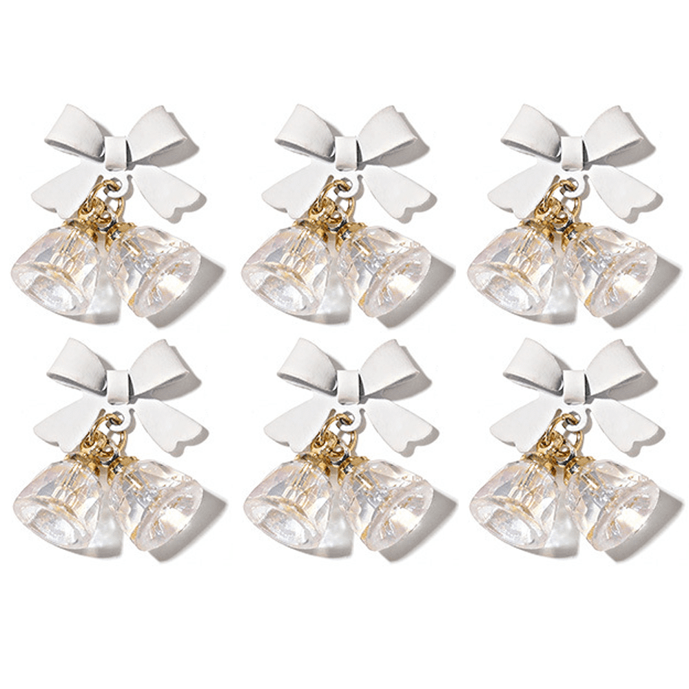 3D Crystal Bow knot Bell for Nail Art Decoration, Crystal Wind Chimes ...