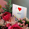 3drose, Image of I Love Art with Red Heart and Color Pencils, 6 ...
