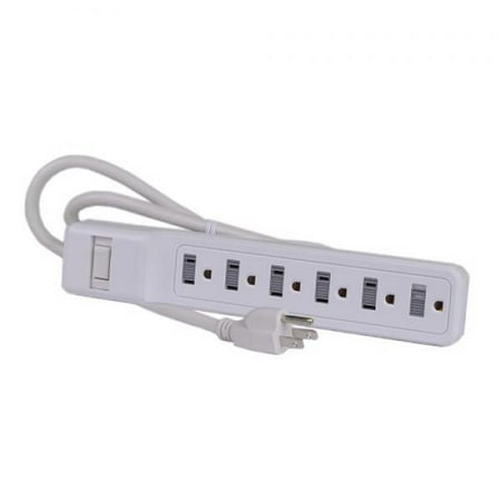 Onn Surge Protector - 6 Outlets, 2.5 ft., 500 Joules - White | Walmart ...