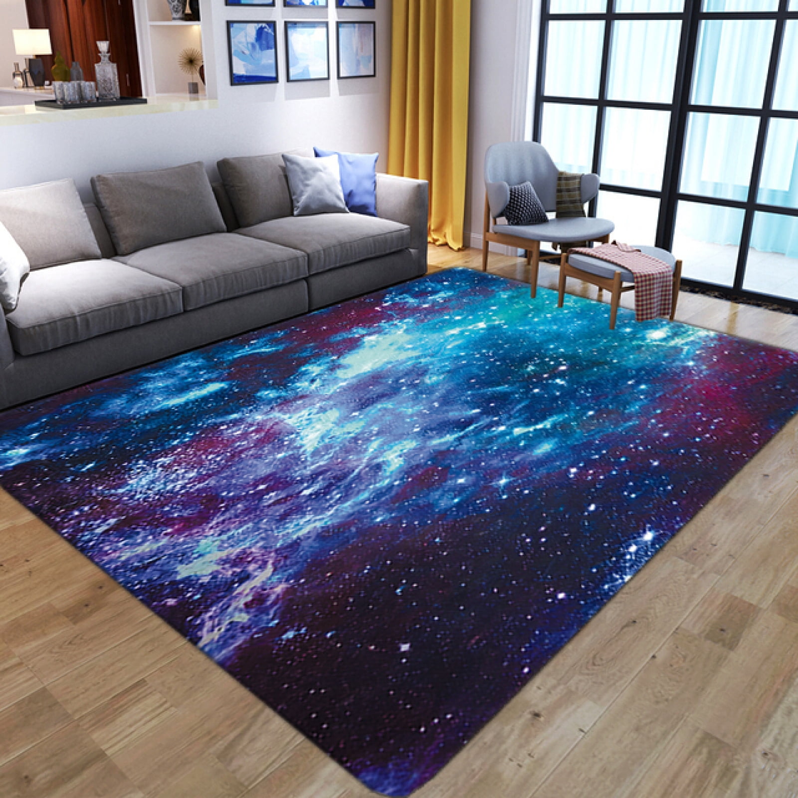 Universe Galaxy Rugs Nebula Space Non Slip Area Rug For Living Dinning ...