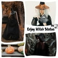 Zando Gothic Adults Halloween Witch Hat with Veil and Sequins, Durable ...