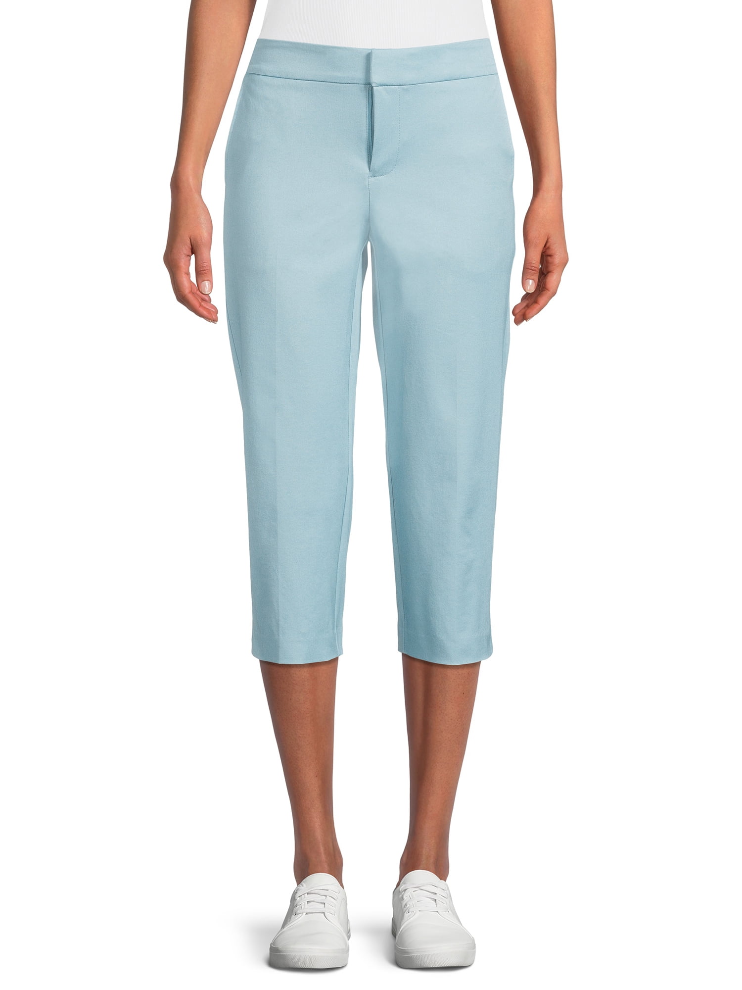 Time and Tru Women's Mid Rise Woven Capri Pants - Walmart.com