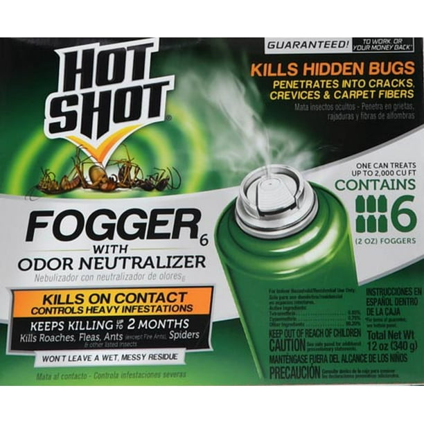Hot Shot Fogger with Odor Neutralizer 6 Count-2 Ounce Cans, Controls ...