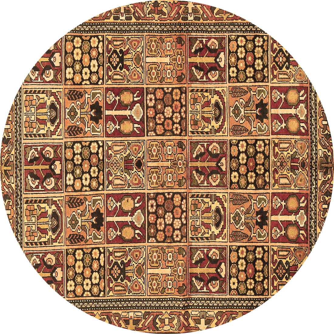 Ahgly Company Indoor Round Persian Brown Traditional Area Rugs, 5 ...