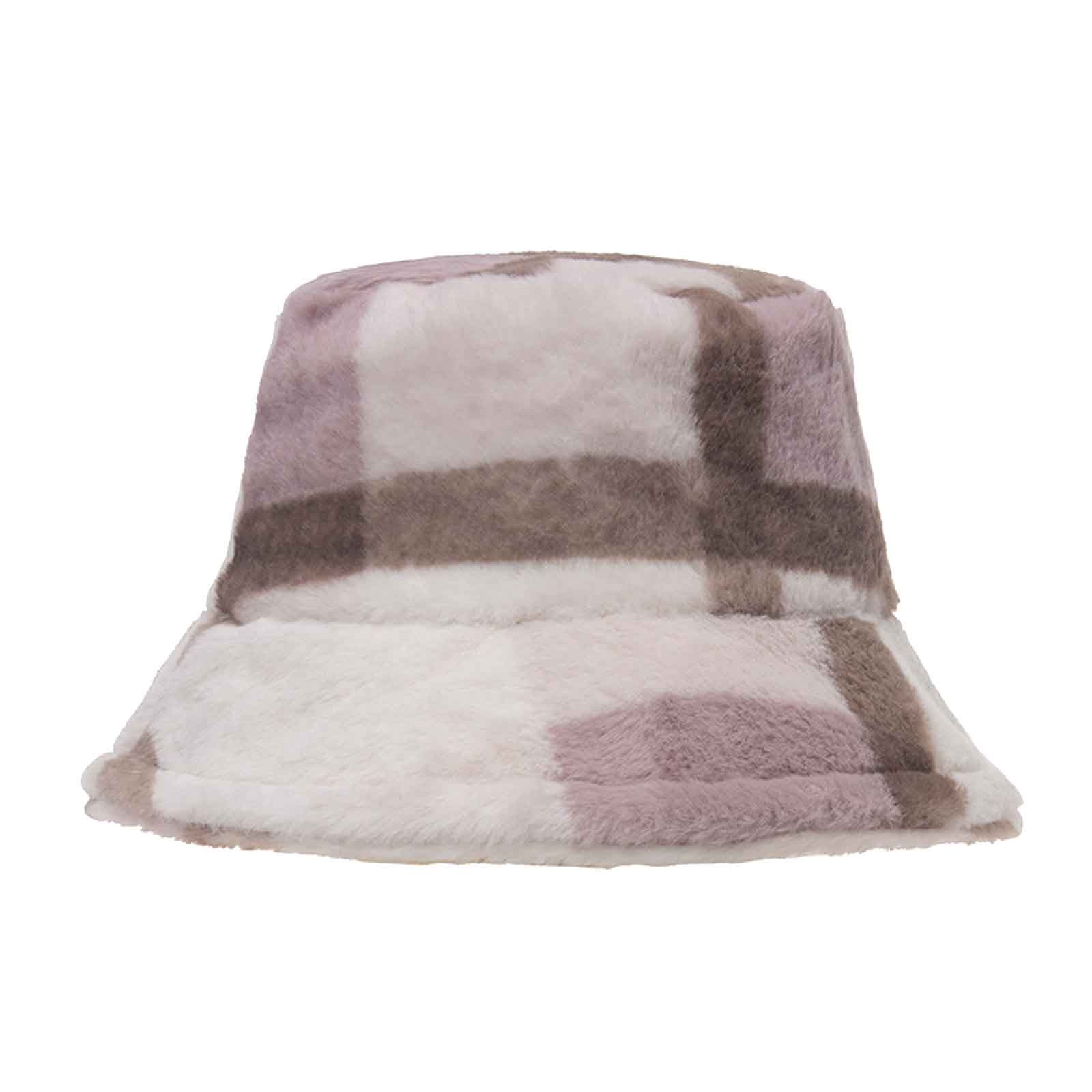 Bucket Hat Winter Plush Fuzzy Hat Shearling Sherpa Fisherman Cap for ...