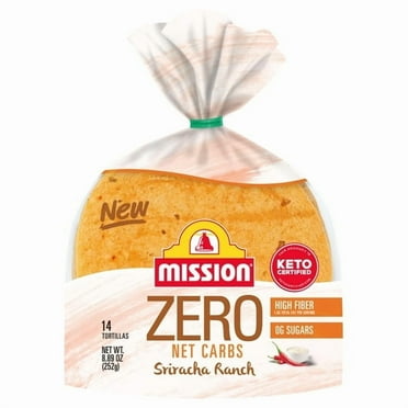 Mission Zero Net Carb Original Tortillas, Keto Certified, 14 Count, 4 ...
