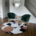 Premium Circular Handmade Rug With Geometrical Patterns Made with 100% ...