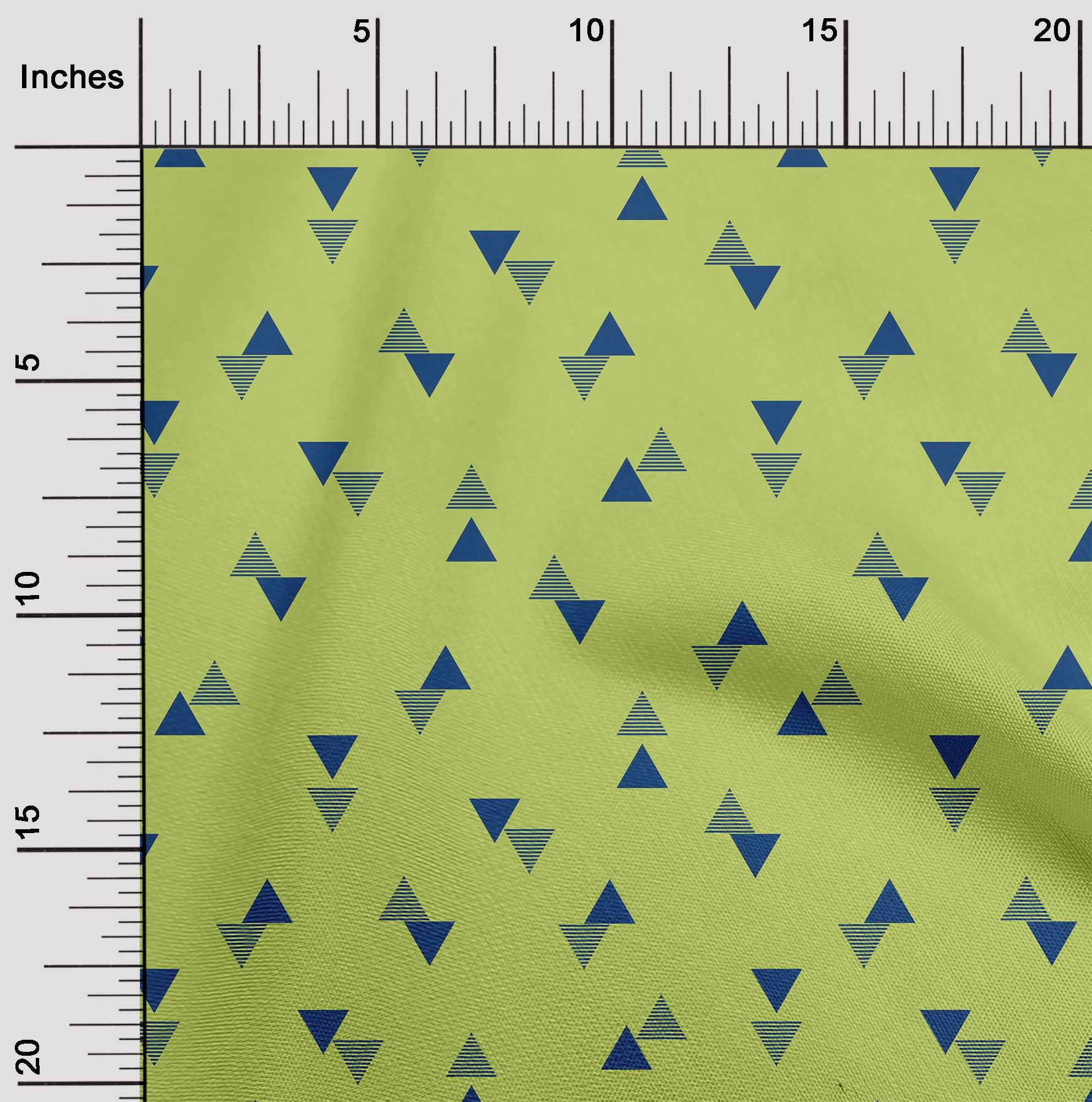 oneOone Silk Tabby Fabric Triangle Geometric Print Fabric by The Yard ...