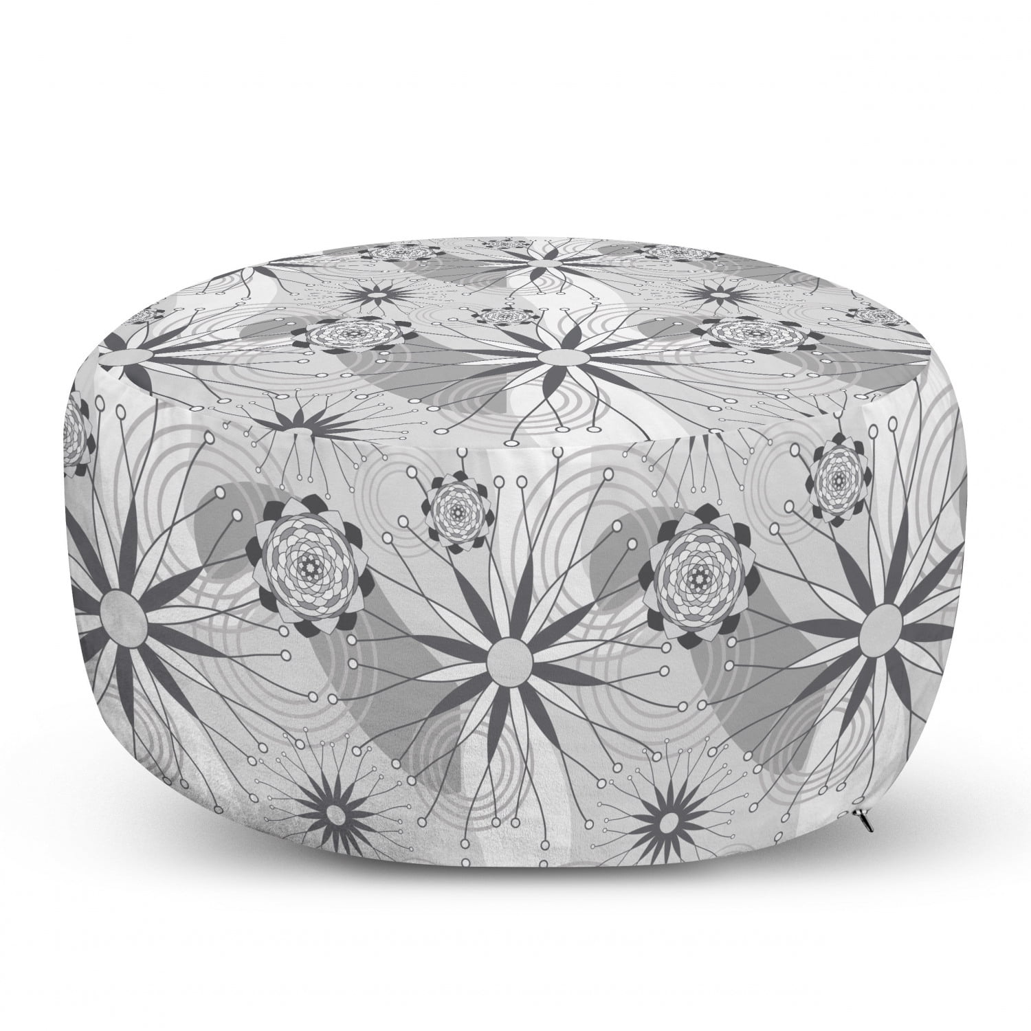 Abstract Pouf Cover with Zipper, Modern Surreal Interpretation of ...