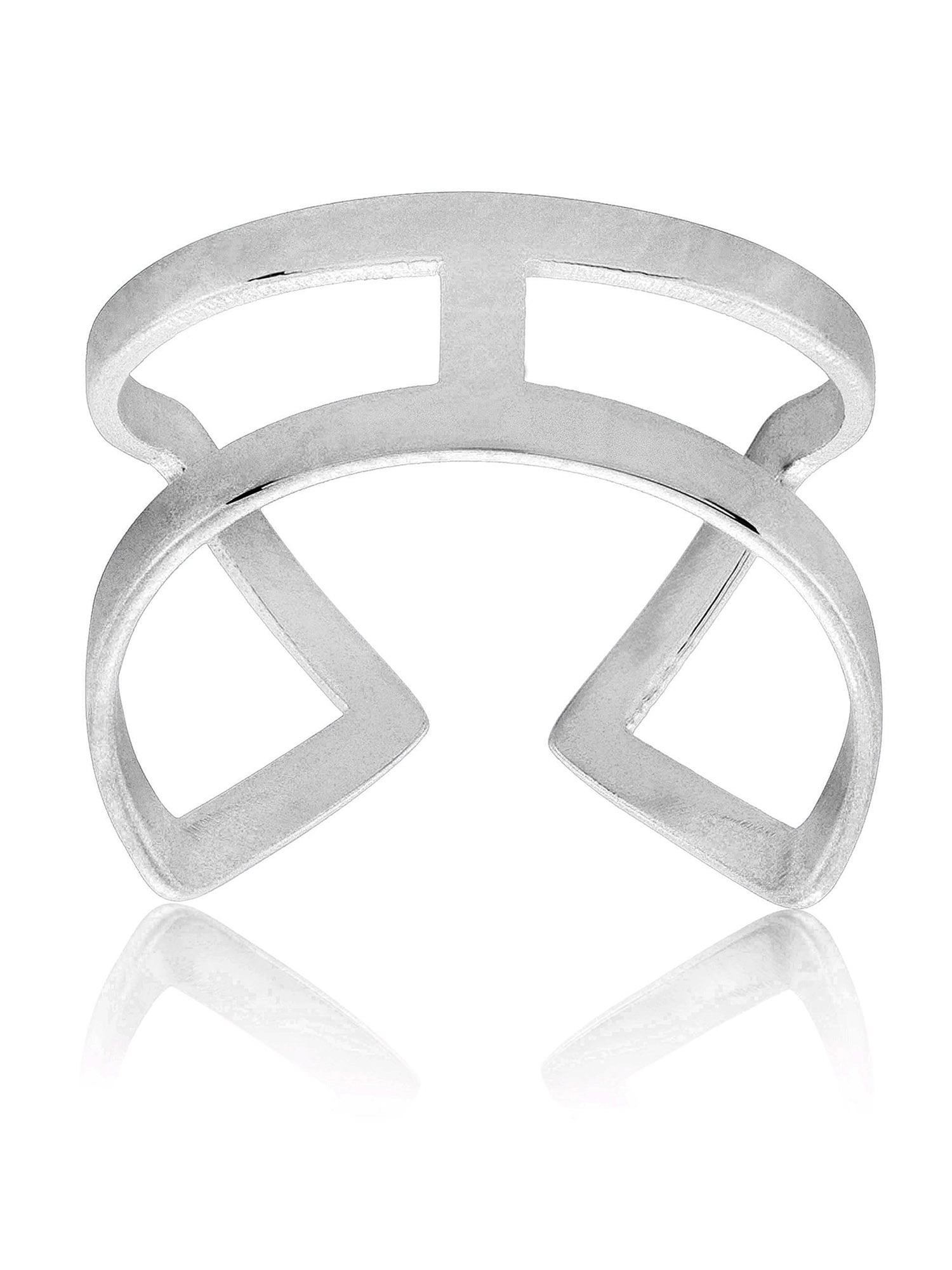 Polished Geometric Stainless Steel Open Ring (7mm) - Walmart.com