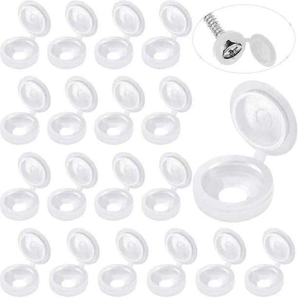 100 Pieces Hinged Screw Lid Caps Plastic Screw Caps Folding Screw Snap ...