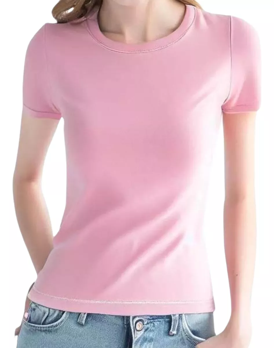 Playera De Mujer Manga Corta Slim Fit Stretch Ligera Y Suave | Bodega ...
