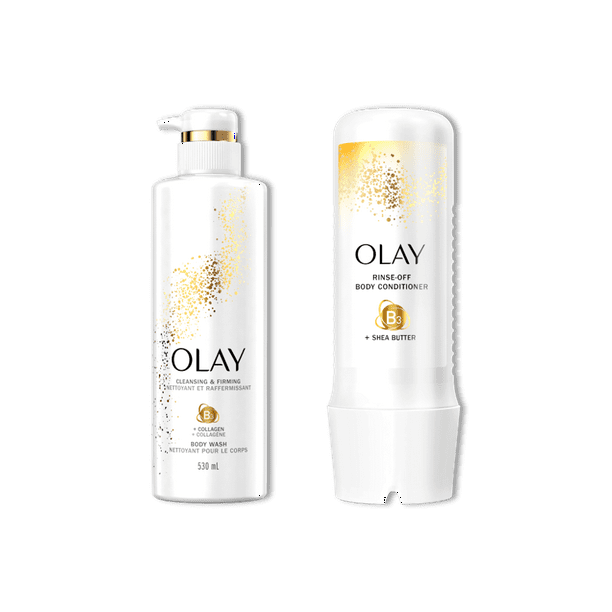 Olay Firming Body Wash for Women with Collagen & Olay Rinse Off Body ...